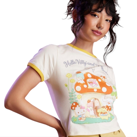 Sanrio | Tops | Hello Kitty And Friend Ringer Tshirt Medium | Poshmark